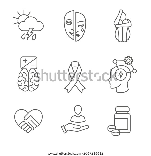 Bpd Borderline Personality Disorder Icon Set Stock Vector (Royalty Free ...