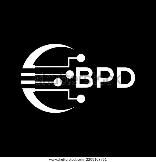 Bpd Letter Logo Black Background Technology Stock Vector (Royalty Free ...
