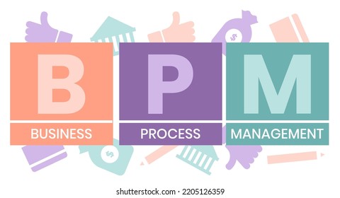 Bpm Business Process Management Business Concept Stock Vector (Royalty ...