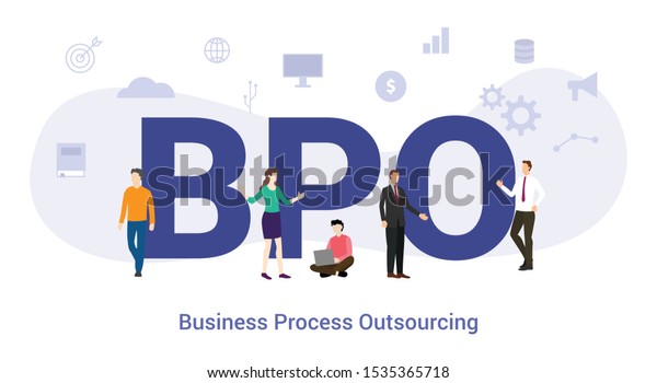 Bpo Business Process Outsourcing Concept Big Stock Vector (Royalty Free ...