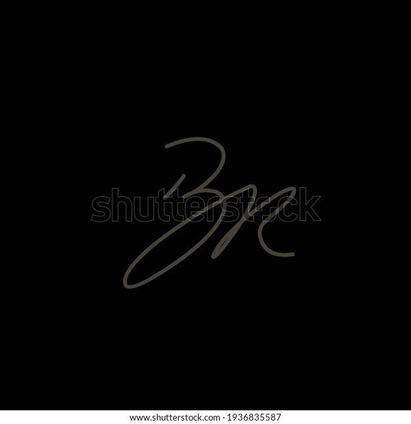 Br Initial Handwriting Br Handwritten Logo Stock Vector (Royalty Free ...
