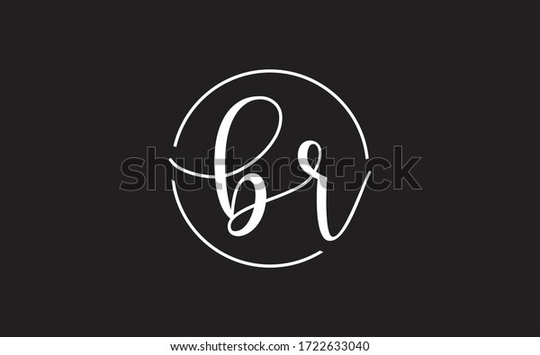 Br Rb Cursive Letter Initial Logo Stock Vector (Royalty Free ...