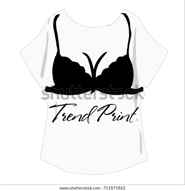 Bra Concept Print Cartoon Style Breast Stock Vector (Royalty Free ...