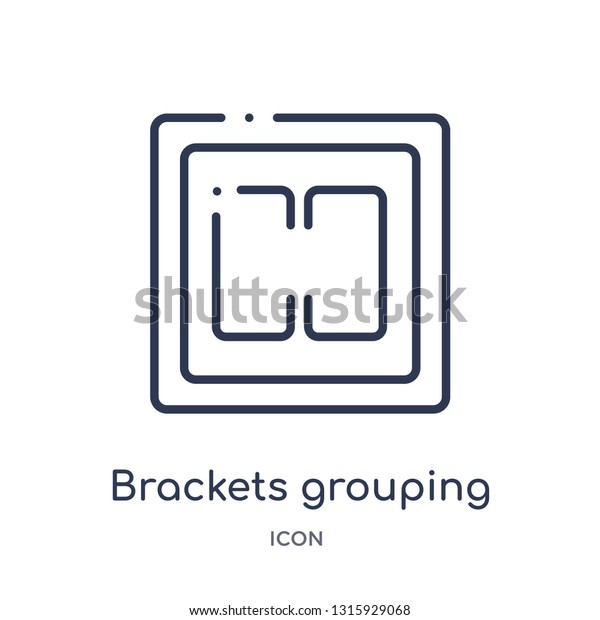 Brackets Grouping Icon Signs Outline Collection Stock Vector (Royalty ...