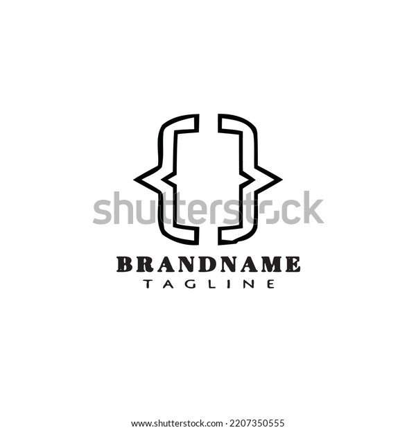 Brackets Logo Cartoon Icon Design Template Stock Vector (Royalty Free ...