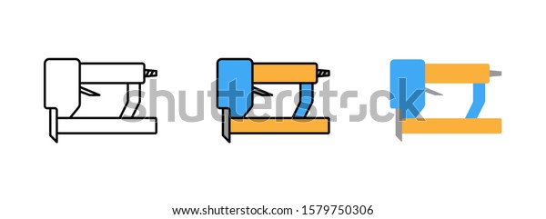 Brad Nailer Icon Set Isolated On Stock Vector (Royalty Free) 1579750306 ...