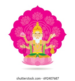 Brahma Hindu God Deity Creator God Stock Vector (Royalty Free ...