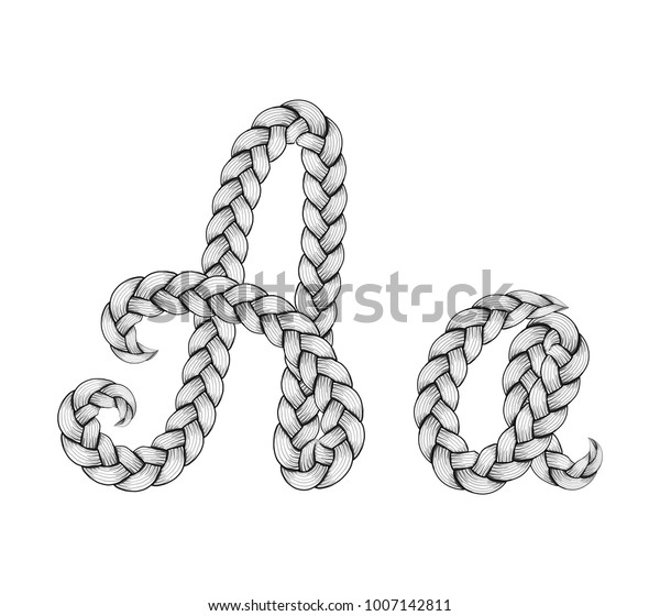 Braids Font Alphabet Made Hairstyle Plaits Stock Vector (Royalty Free ...