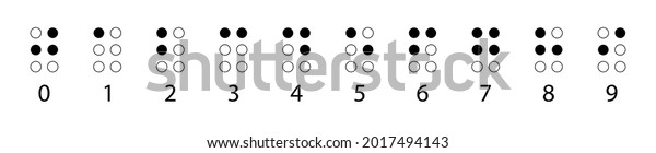 Braille Numbers Row Tactile Writing System: เวกเตอร์สต็อก (ปลอดค่า ...