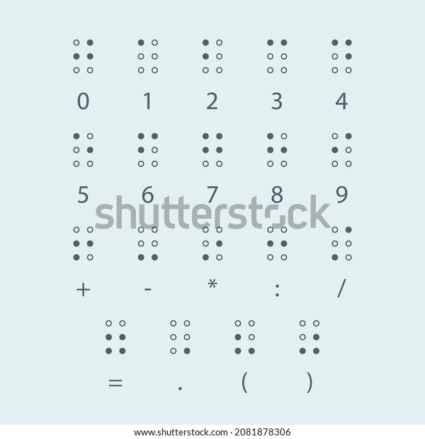 Braille Numbers Tactile Writing System Used 库存矢量图（免版税）2081878306 ...