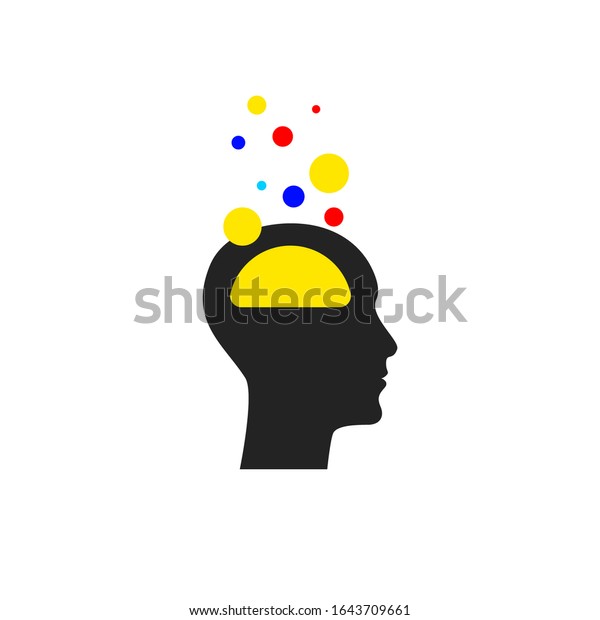 Brain Activity Icon Profile Man Neurotransmitters Stock Vector (Royalty ...