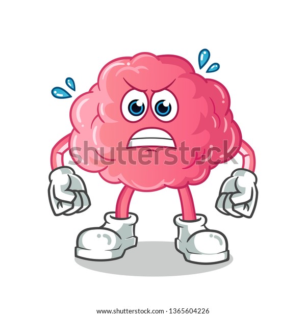 Brain Angry Mascot Vector Cartoon Illustration Stock Vector (Royalty ...