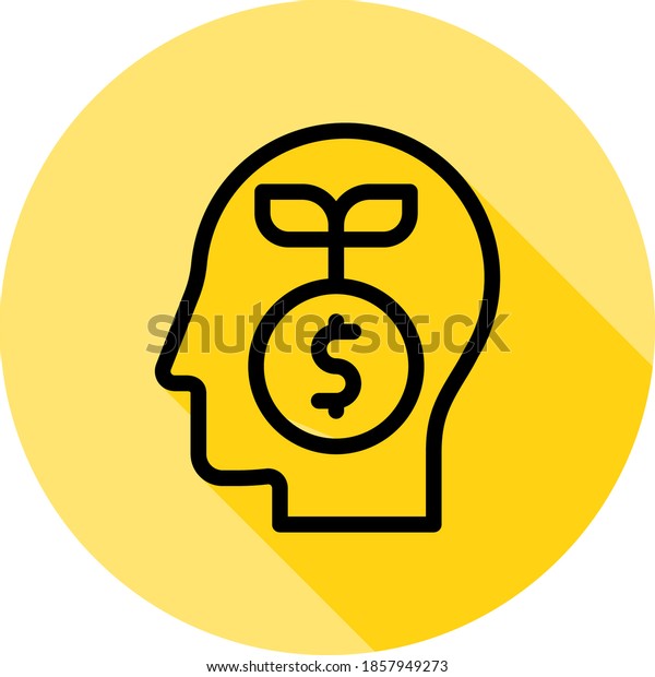 Brain Banking Investment Saving Icon Long Stock Vector (Royalty Free ...