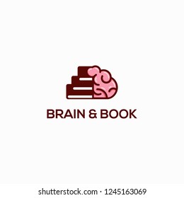 Brain Book Logo Illustration Vector Template Stock Vector (Royalty Free ...