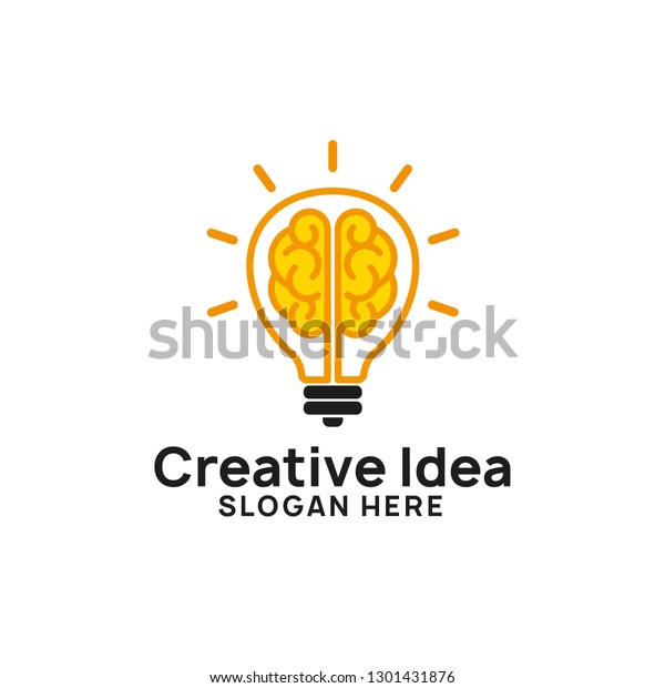 Brain Bulb Icon Symbol Design Creative Stock Vector (Royalty Free ...