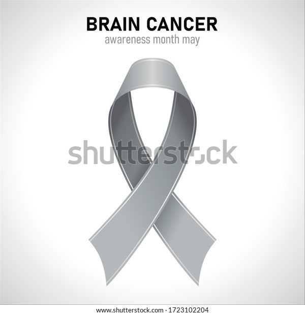 Brain Cancer Grey Ribbon Vector Stock Vector (Royalty Free) 1723102204 ...