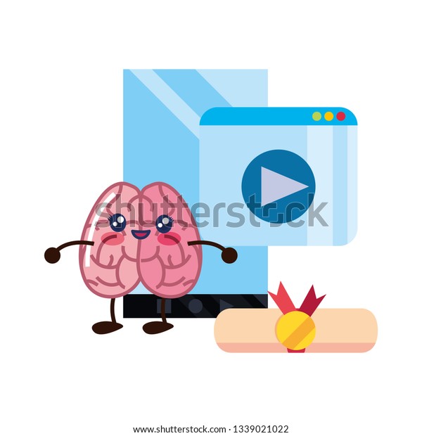 Brain Cartoon Education Stock Vector (Royalty Free) 1339021022 ...