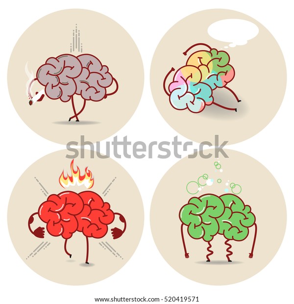 Brain Cartoon Various Kinds Bad Habits Stock Vector (Royalty Free ...