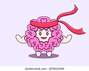 Brain Character Vector Cartoon Icon Illustration Stock Vector (Royalty ...
