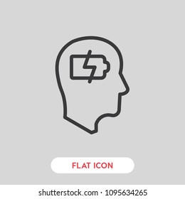Brain Charge Icon Vector Energy Symbol Stock Vector (Royalty Free ...