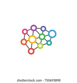Brain Colorful Dot Circle Connected Logo Stock Vector (Royalty Free ...