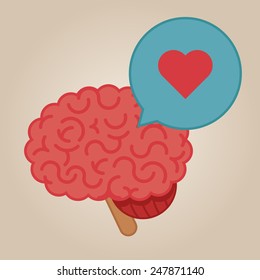 Brain Concept Illustration Love Stock Vector (Royalty Free) 247871140 ...