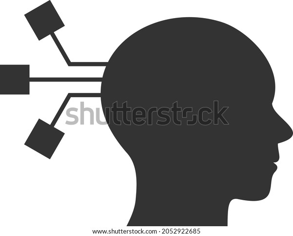 Brain Connection Icon Flat Style Isolated Stock Vector (Royalty Free ...