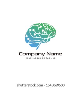 Brain Design Technology Logo Modern Vector Stock Vector (Royalty Free ...