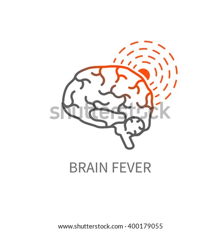 Brain Fever Icon Headache Vector Illustration Stock Vector (Royalty ...