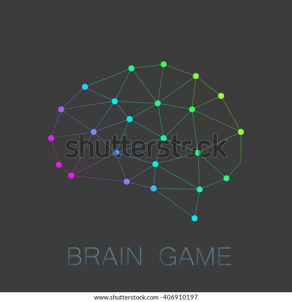Brain Game Logo Illustration Brain Polygon Stock Vector (Royalty Free ...