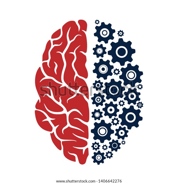 Brain Gears Symbol Process Mental Activity Stock Vector (Royalty Free ...