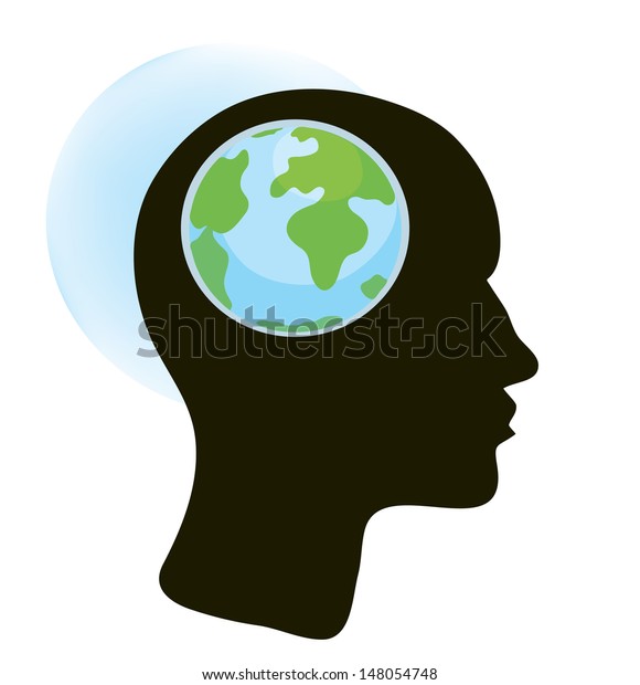 Brain Globe Concept Illustration Stock Vector (Royalty Free) 148054748