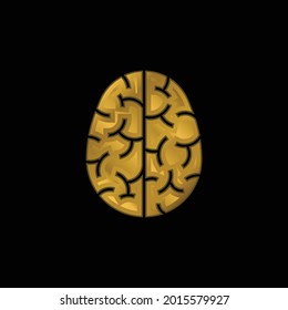Brain Gold Plated Metalic Icon Logo Stock Vector (Royalty Free ...