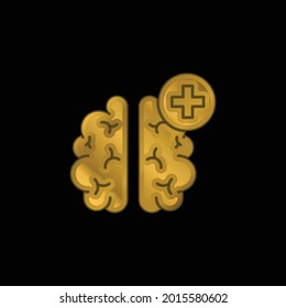 Brain Gold Plated Metalic Icon Logo Stock Vector (Royalty Free ...