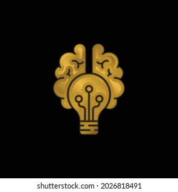 Brain Gold Plated Metalic Icon Logo Stock Vector (Royalty Free ...