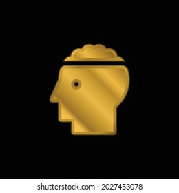 Brain Gold Plated Metalic Icon Logo Stock Vector (Royalty Free ...