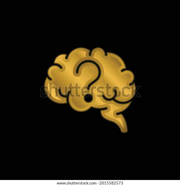 Brain Gold Plated Metalic Icon Logo Stock Vector (Royalty Free ...