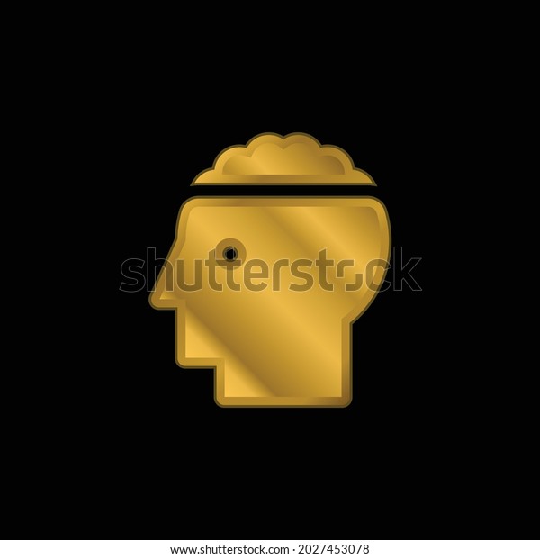 Brain Gold Plated Metalic Icon Logo Stock Vector (Royalty Free ...