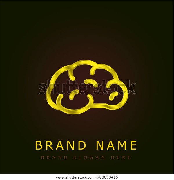 Brain Golden Metallic Logo Stock Vector (Royalty Free) 703098415 ...