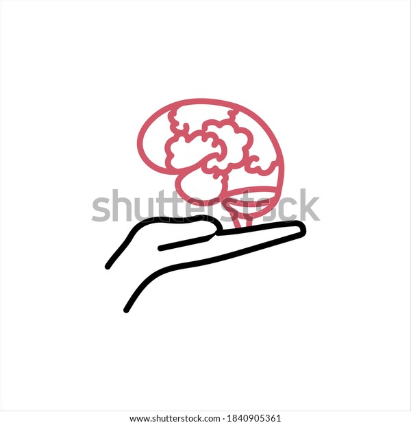 Brain Hands Icon Isolated Vector Medical Stock Vector (Royalty Free ...