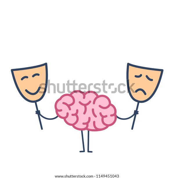 Brain Happy Sad Mask Vector Concept Stock Vector (Royalty Free) 1149451043