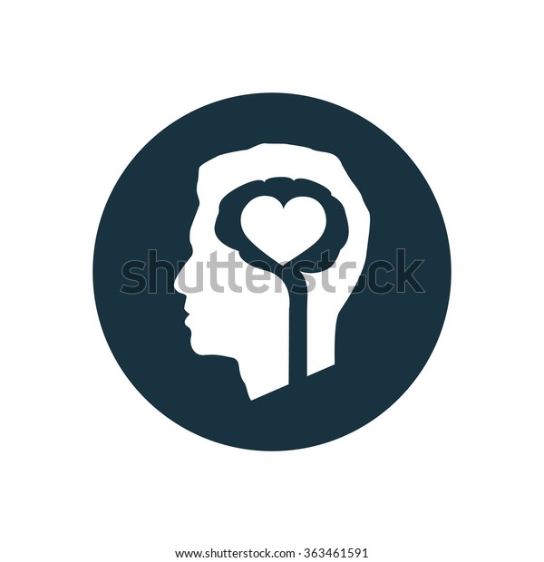 Brain Heart Icon On White Background Stock Vector (Royalty Free ...