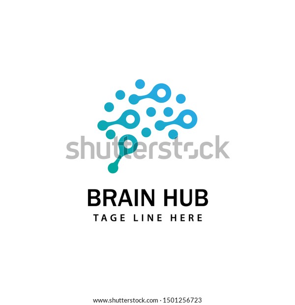 Brain Hub Logo Design Template: vector de stock (libre de regalías ...