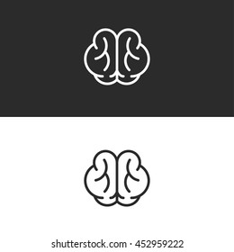 Brain Outline Line Art Monoline Logo Stock Vector (Royalty Free) 1835230876