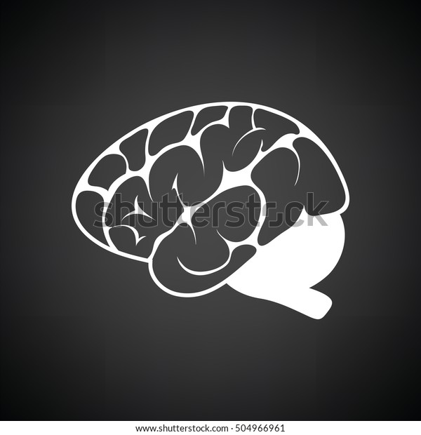 Brain Icon Black Background White Vector Stock Vector (Royalty Free ...