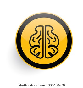 Brain Icon Design On Yellow Button Stock Vector (Royalty Free ...