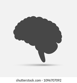 Brain Icon Silhouette Design Brainstorm Think Stock Vector (Royalty ...