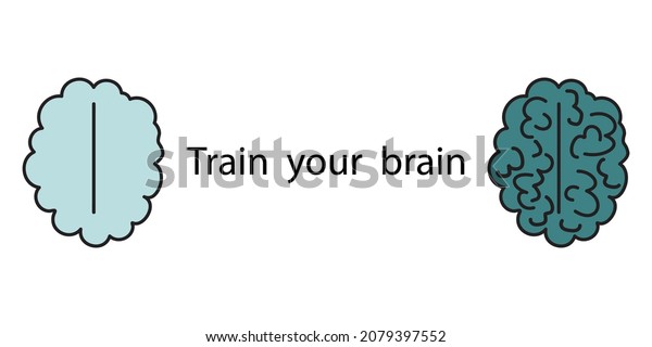 Brain Icon Train Your Mind Logo Stock Vector (Royalty Free) 2079397552 ...