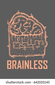 Brain Illustration Rough Hand Draw Brainless Stock Vector (Royalty Free ...