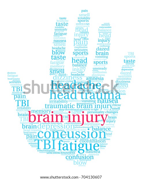 Brain Injury Word Cloud On White Stock Vector (Royalty Free) 704130607 ...